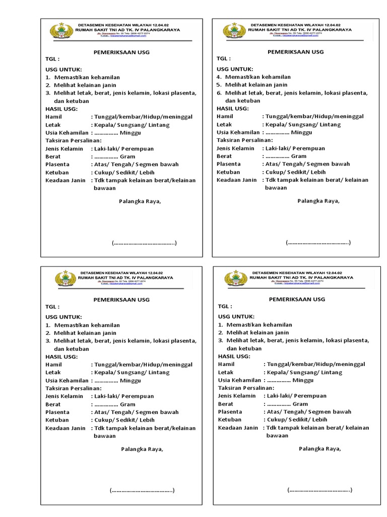 Form Usg | PDF | Kesehatan Holistik
