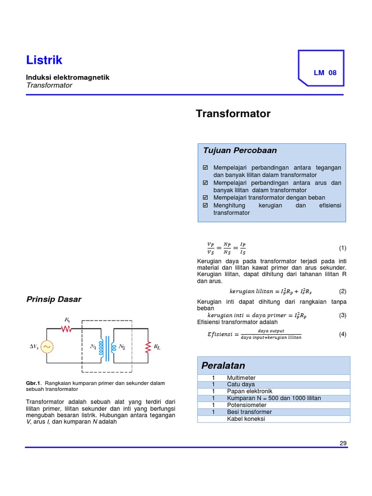 L08 Transformator | PDF | Sains & Matematika