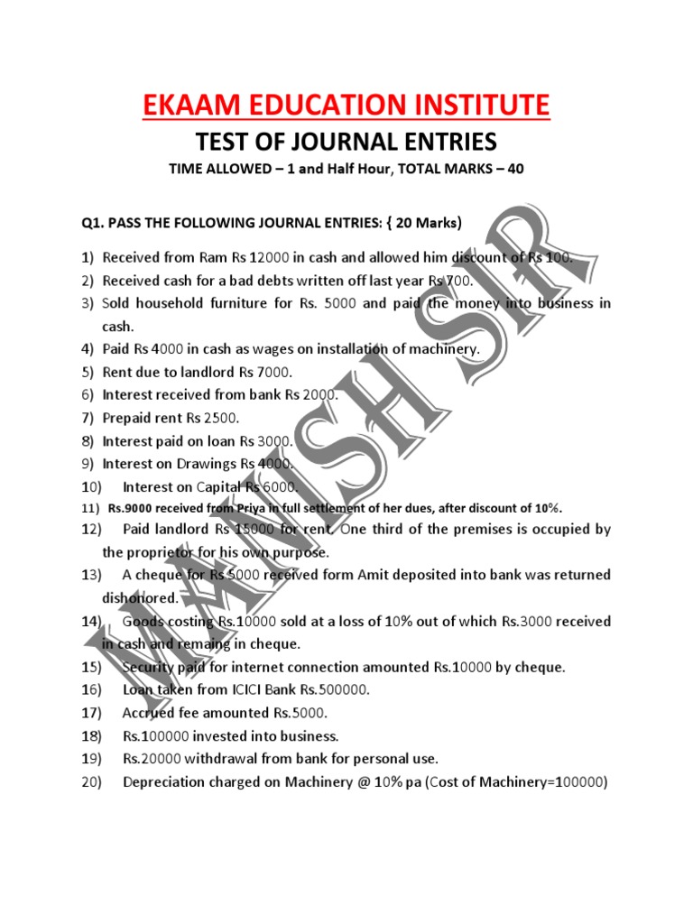 Tally Test 1 | PDF