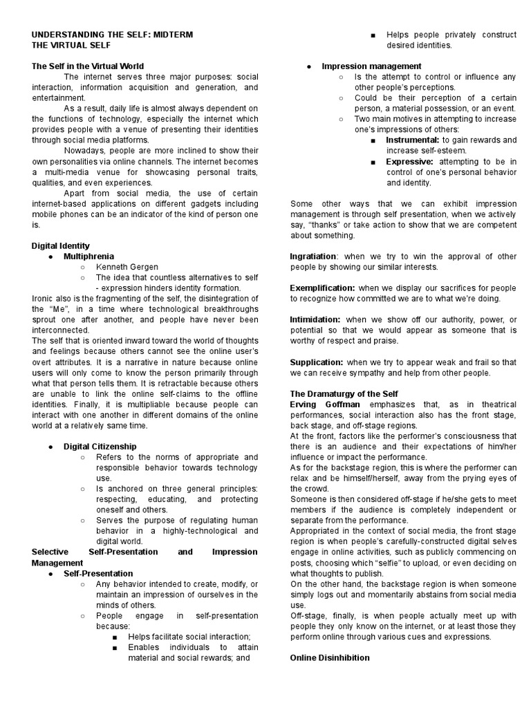 UTS - The Virtual Self PDF | PDF | Social Media | Popular Culture ...