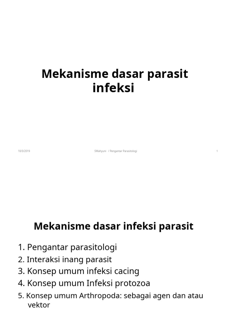 Dr. St. Wahyuni Mekanisme Infeksi Parasit 1a (Introduction) .En - Id | PDF