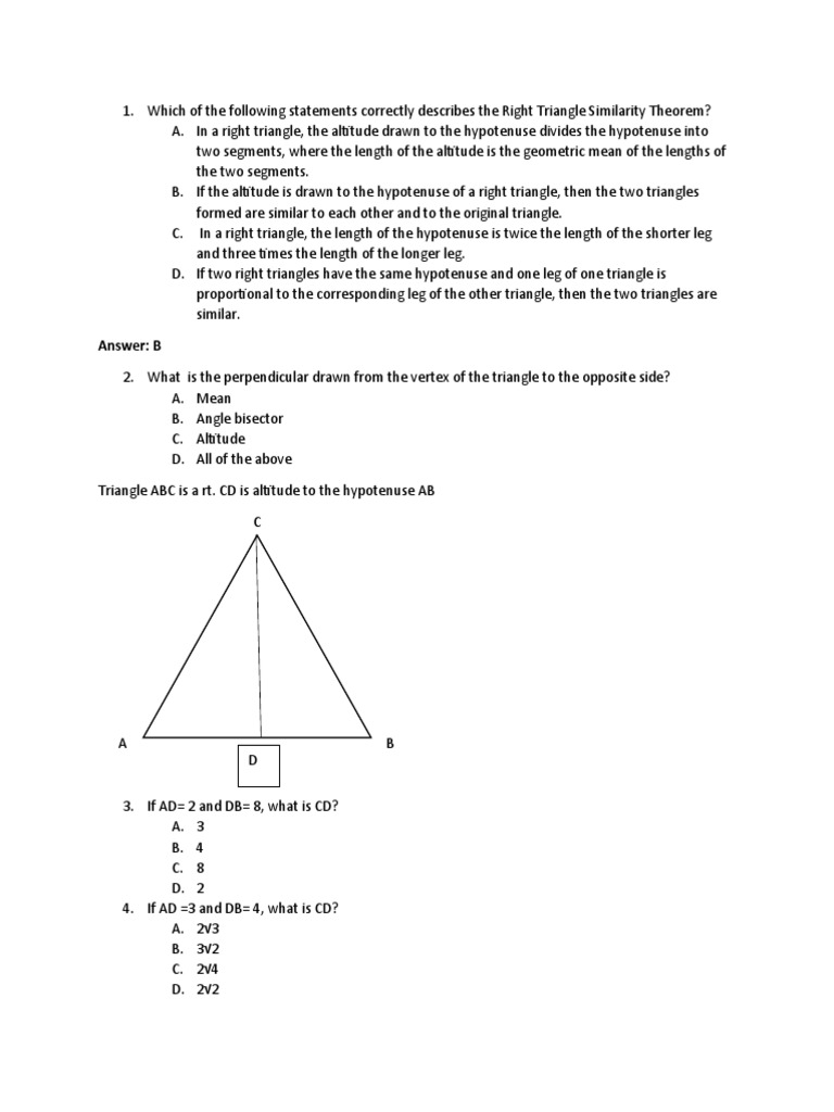 Right Triangle Similarity Theorem Guide | PDF | Science & Mathematics