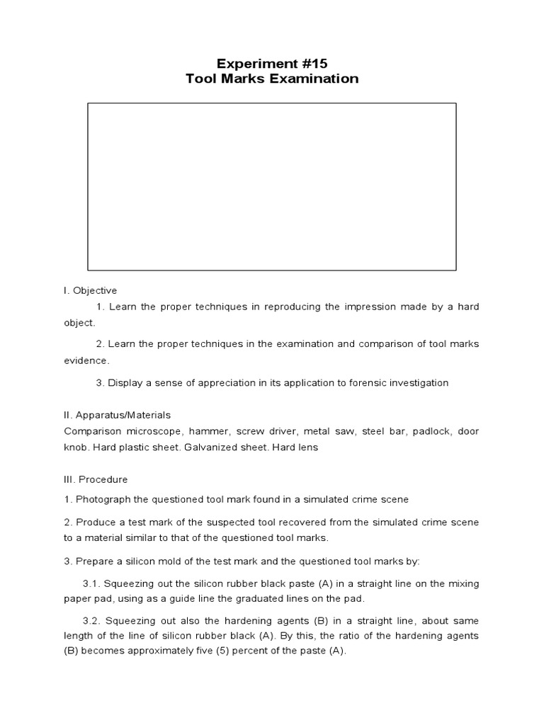 Tool Mark Examination Techniques | PDF | Crime Scene