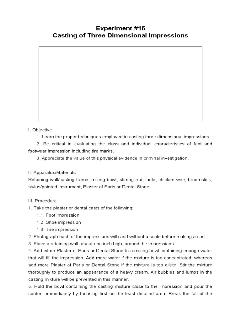 Experiment 16 | PDF | Plaster | Casting