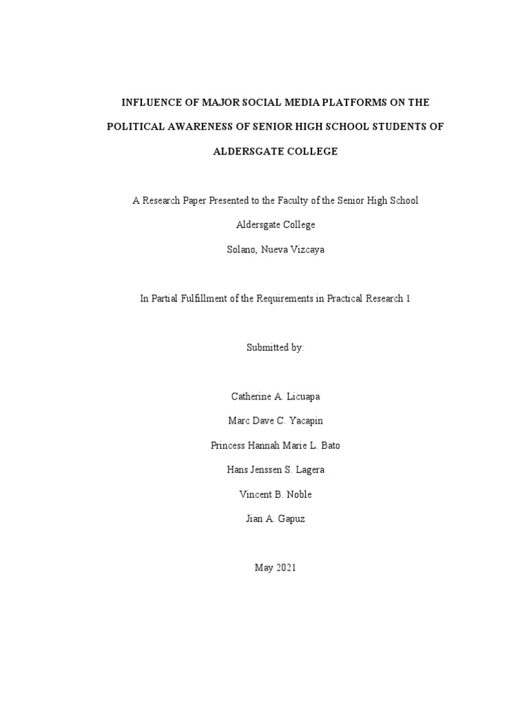 Influence of Major Social Media Platforms On The Political Awareness of ...