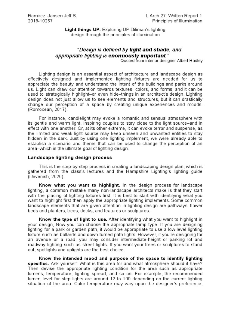 L Arch 29-Section-CMA 3-Ramirez | PDF | Lighting | Street Light