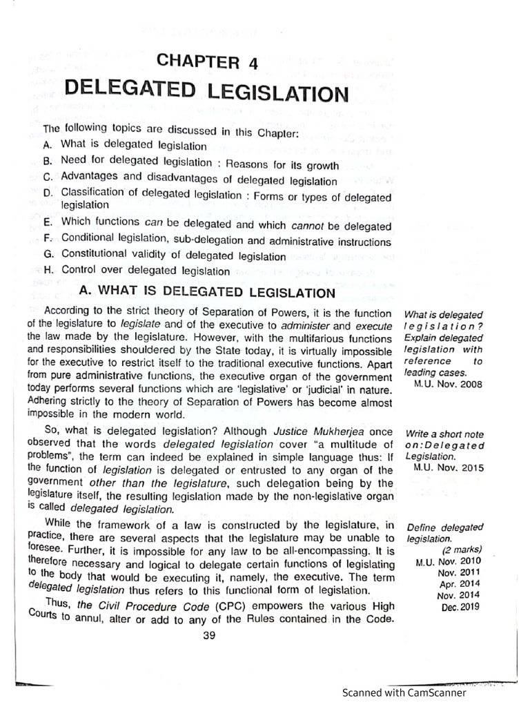 Delegated Legislation (Law) | PDF