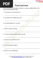Punctuation and Grammar Worksheet (Grade 3) | PDF
