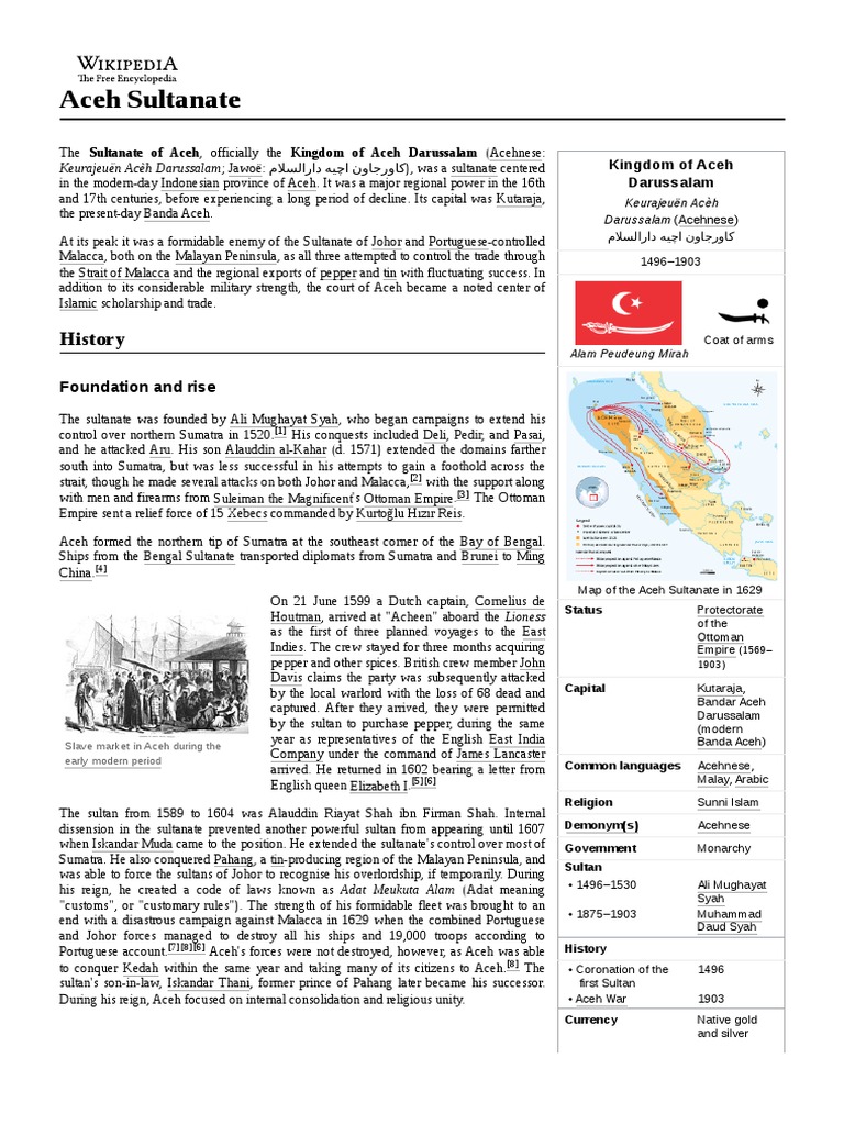Aceh Sultanate PDF | PDF | Noble Titles | Indonesian People
