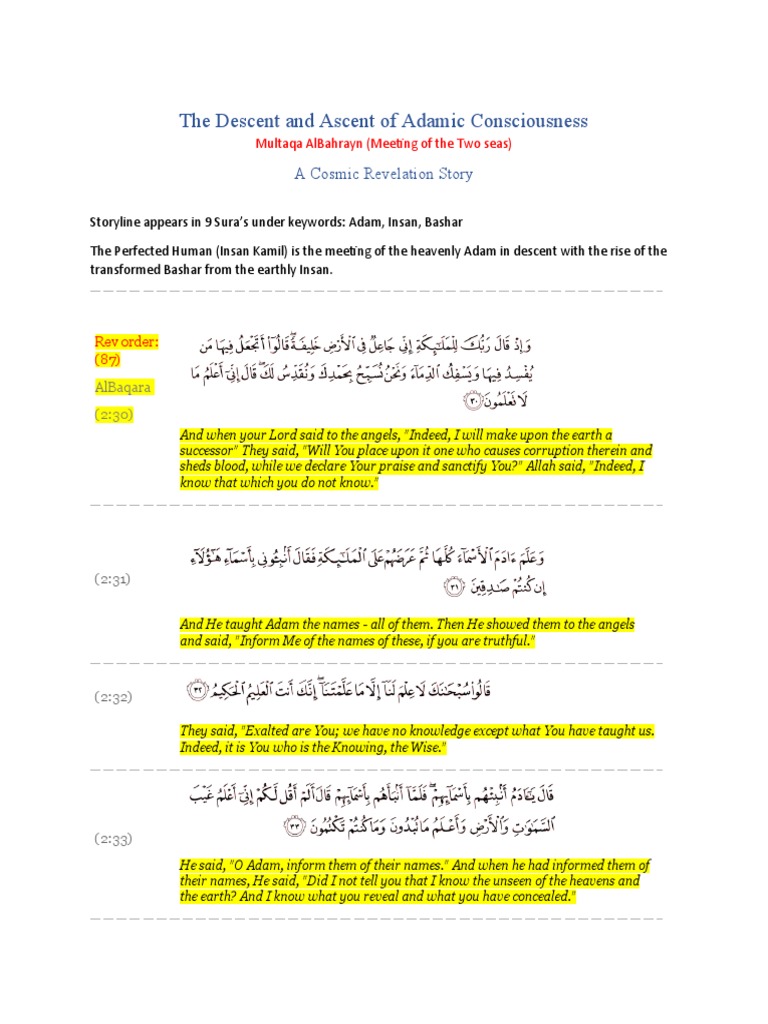 The Rise of Adamic Consciousness W Highlights | PDF | Adam | Religious ...