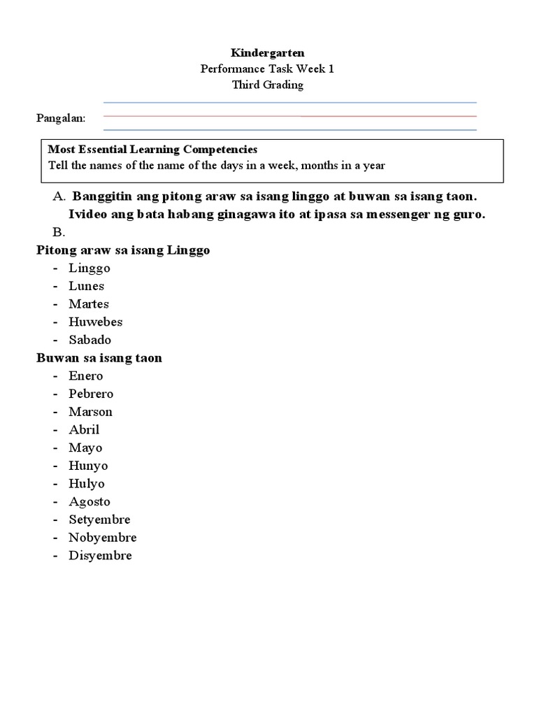 Performance Task - Week 1 | PDF