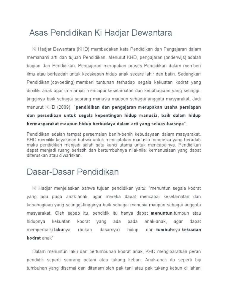 Filosofi Pendidikan KHD | PDF | Ilmu Sosial | Kesehatan Holistik