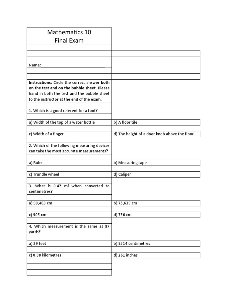 Final Exam S1 | PDF | Area | Line (Geometry)