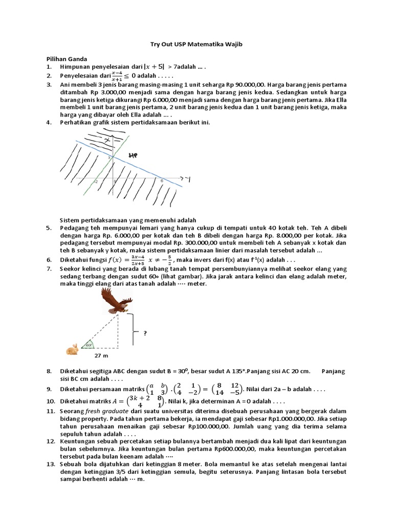 Latihan Soal Matematika Wajib SMA | PDF