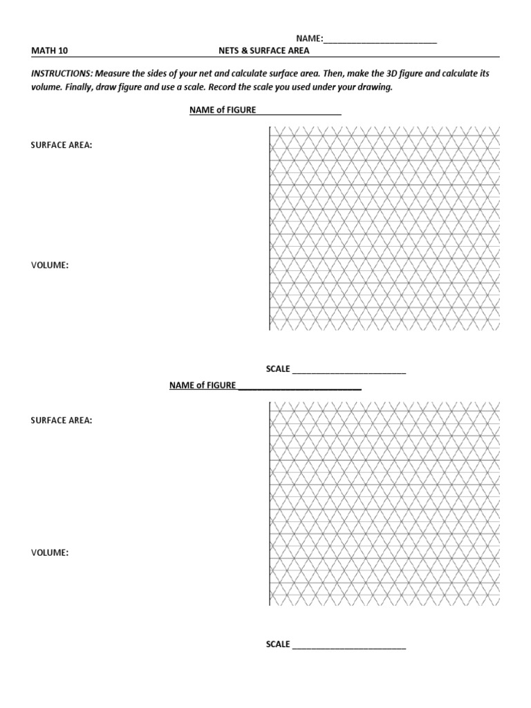 Nets and Surface Area Class Activity | PDF