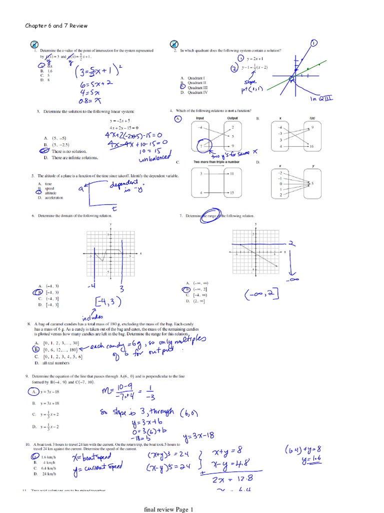Chapter 6,7,8,9 Review Solutions | PDF