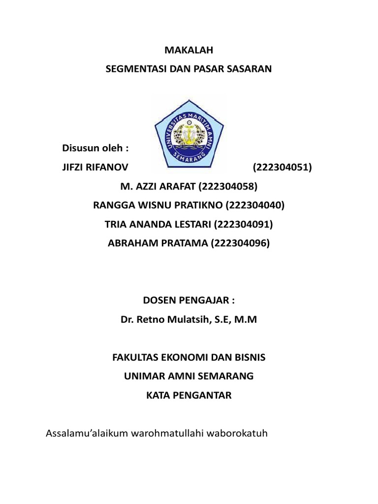 Makalah Sementasi Dan Pasar Sasaran | PDF