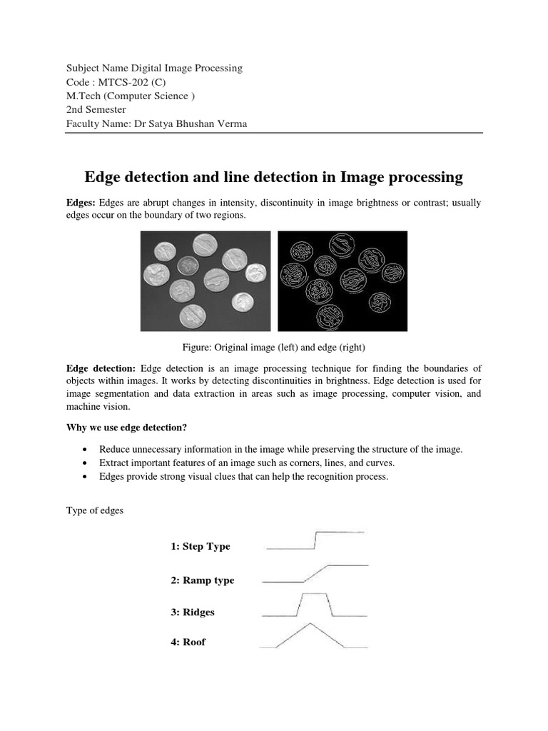 Edge Detection PDF | PDF | Image Processing | Telecommunications Engineering