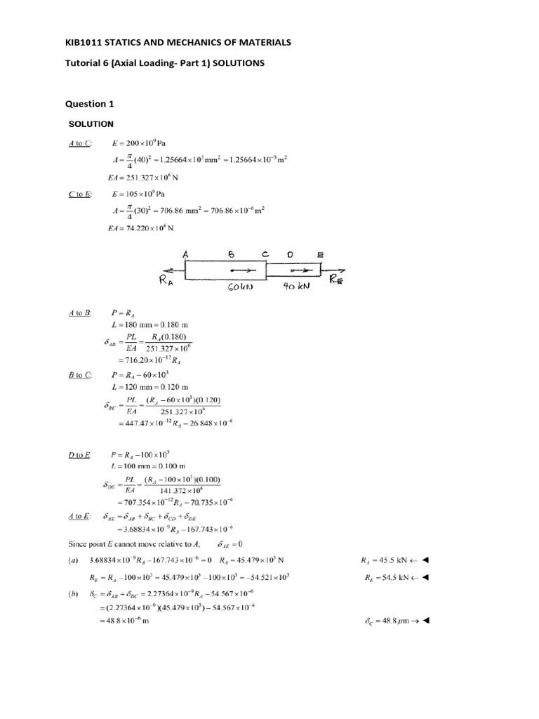 Tutorial 6 - Solutions | PDF