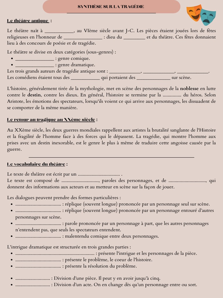 Vocabulaire Du Théâtre | PDF | Théâtre | Tragédie