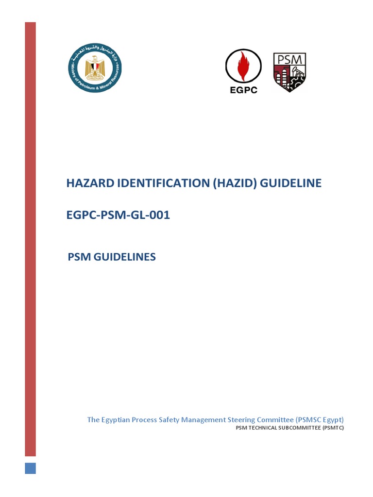 EGPC PSM GL 001 Hazard Identfication HAZID Guideline | PDF | Risk | Risk Management