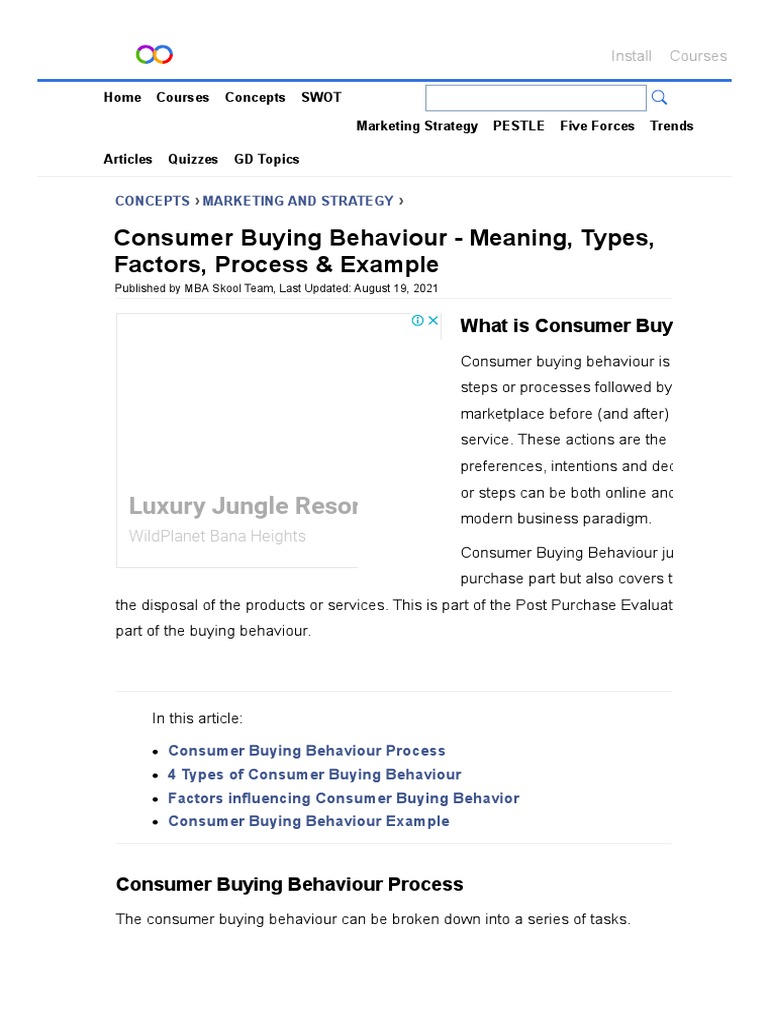 Consumer Buying Behaviour Explained | PDF | Behavior | Marketing