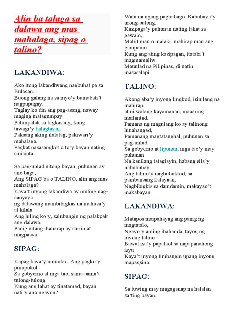 Balagtasan | PDF