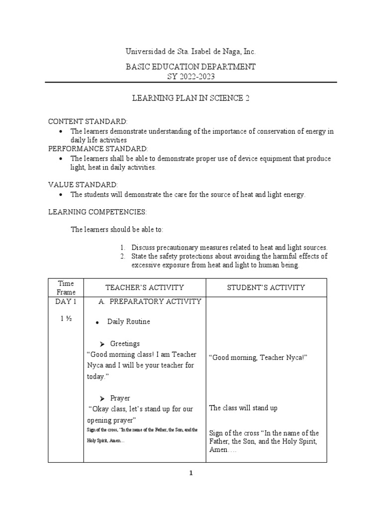 Detailed Lesson Plain in Grade 2 - Science Day 4 | PDF | Prayer