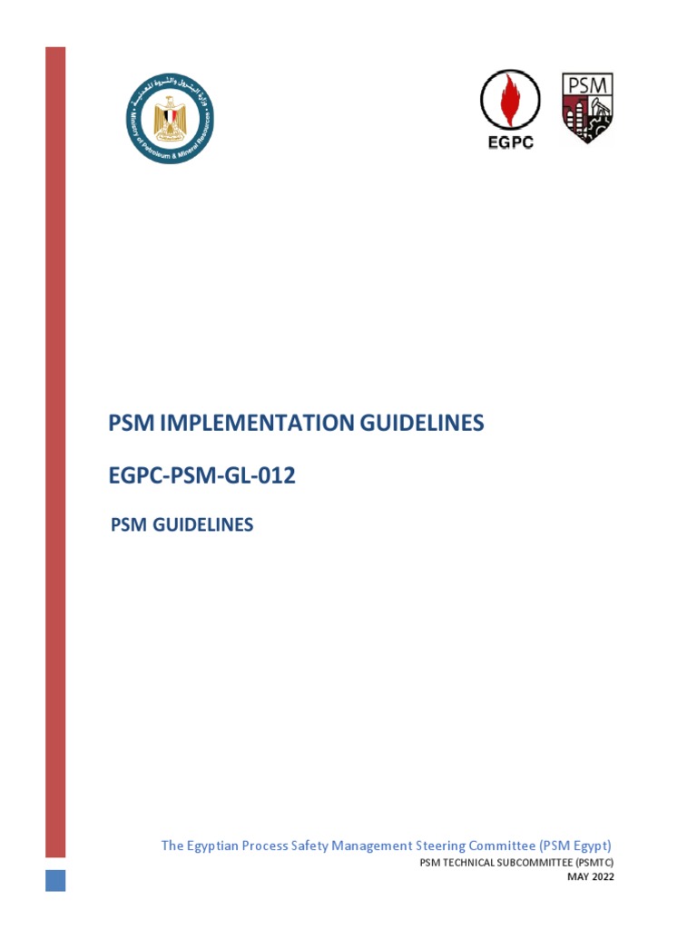 EGPC PSM GL 012 PSM Implementation Guidelines | PDF