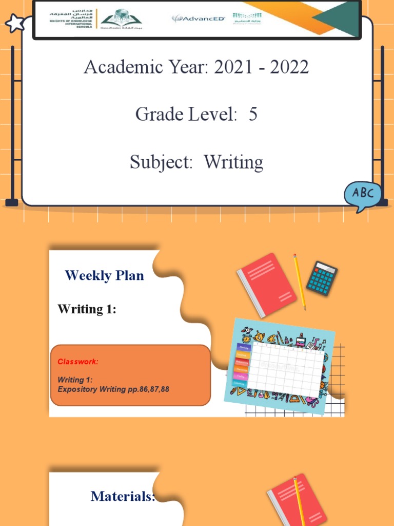 5th Grade Expository Writing Plan | PDF | Career & Growth