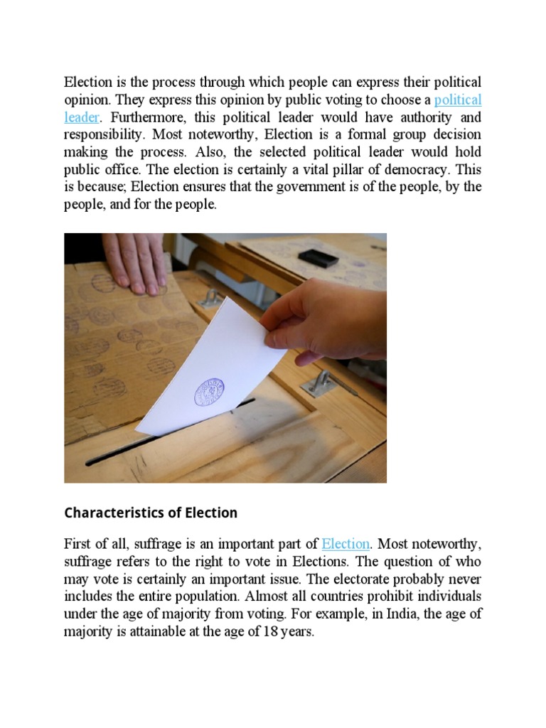 Election | PDF | Elections | Voting