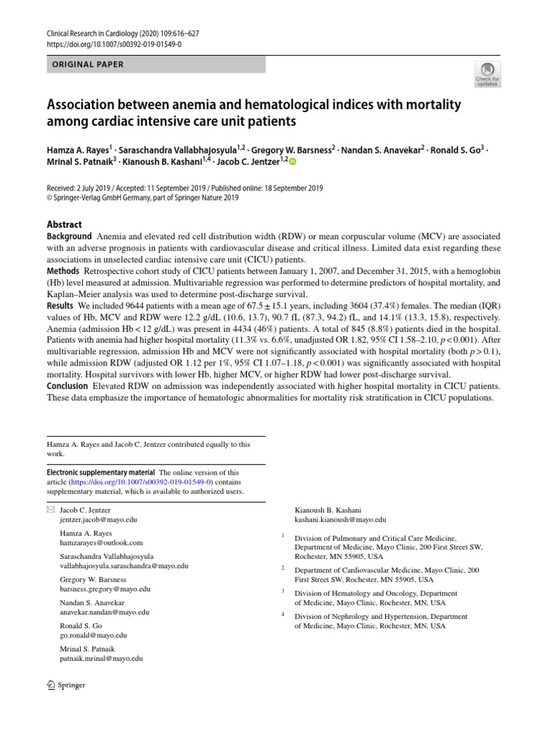 RDW 2 PDF | PDF | Intensive Care Medicine | Anemia