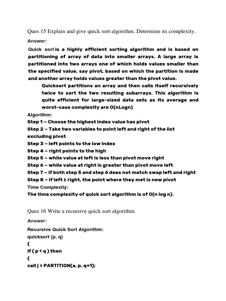 Data Structure Unit 3 Important Questions Pdf Theoretical Computer Science Algorithms And 4768