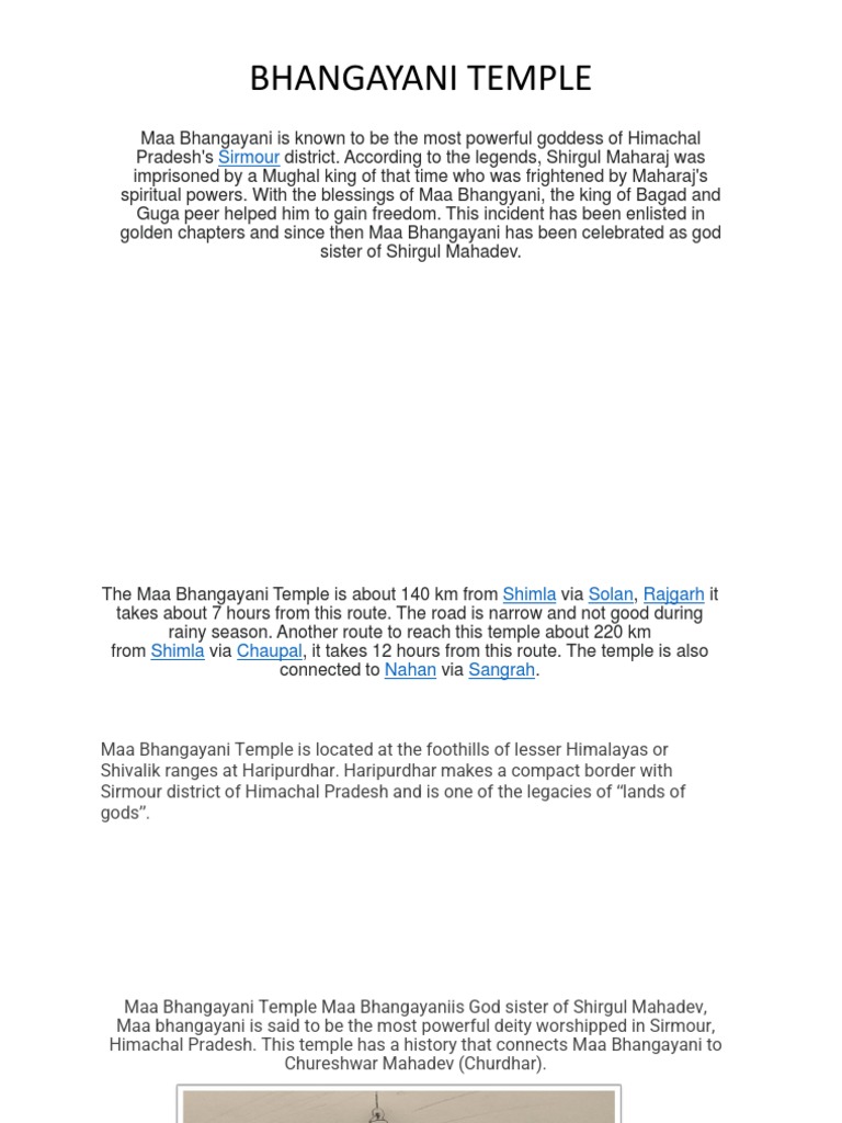 Maa Bhangayani TEMPLE | PDF