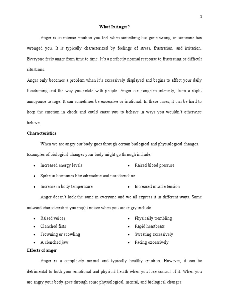 Anger and Anger Management | PDF | Anger | Thought