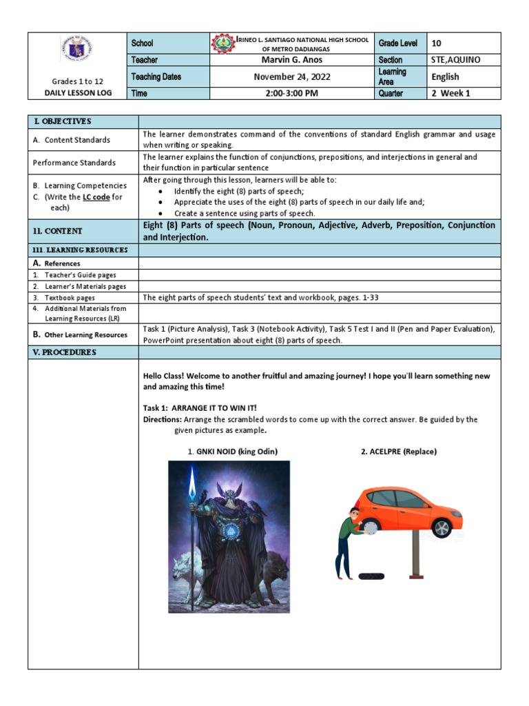 DLP (8 Parts of Speech0 | Download Free PDF | Part Of Speech | Adverb