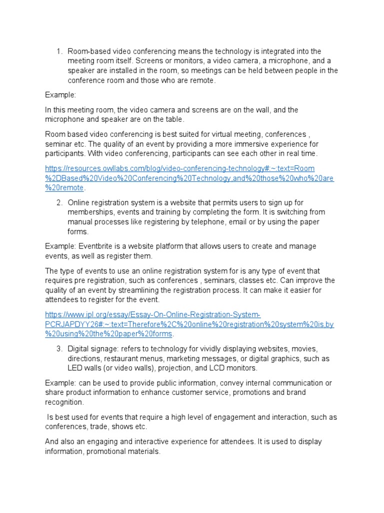 Technology Used in Meeting, Events, Convention | PDF | Virtual Reality ...