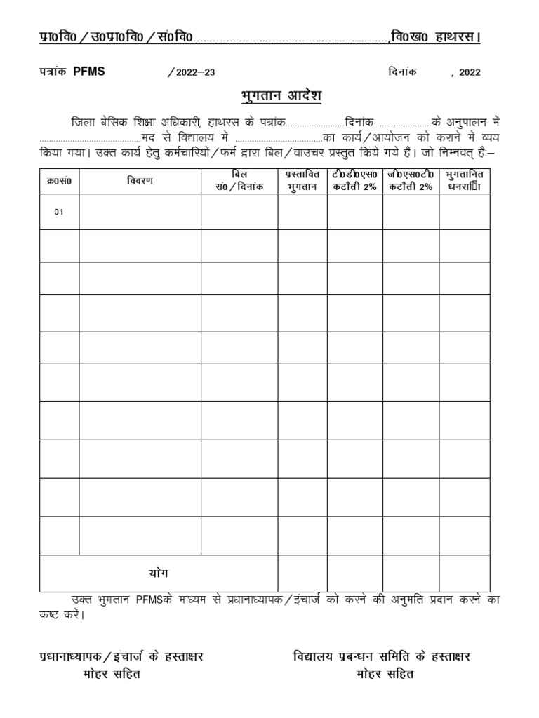 Bhugtan Ka Letter | PDF