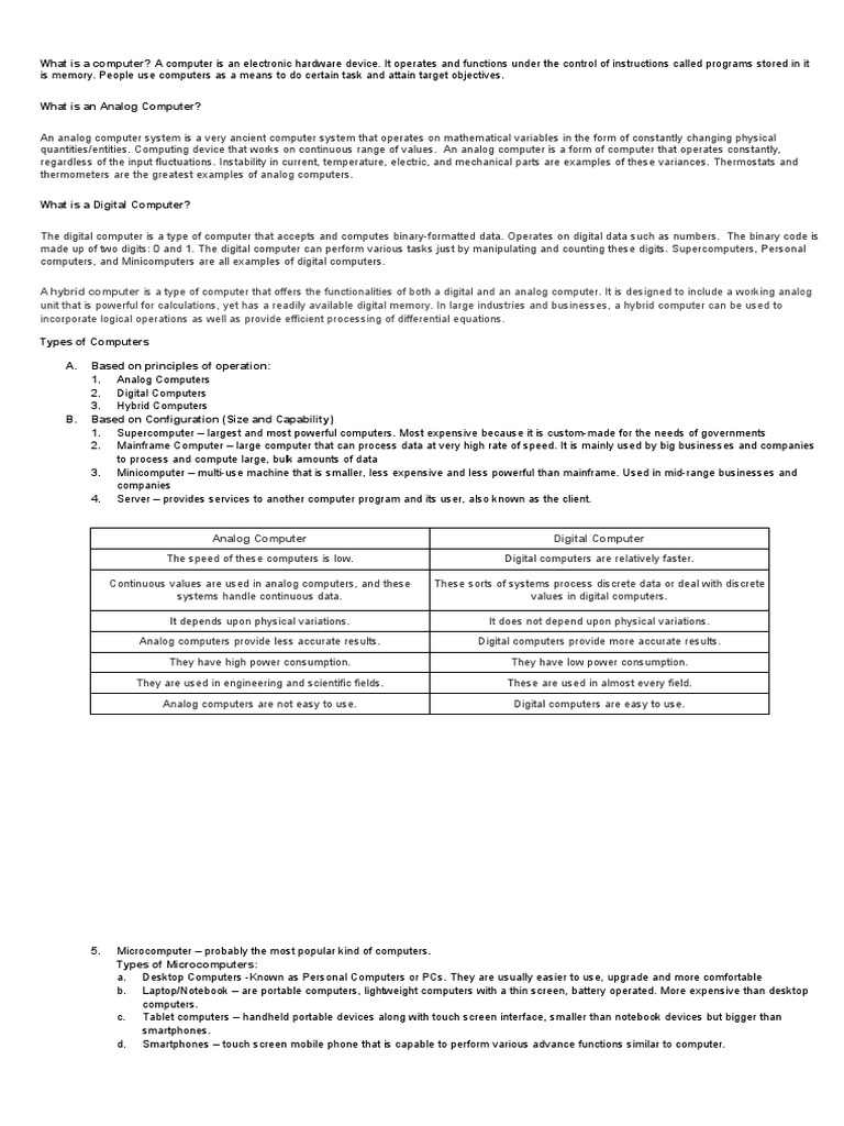 CSS 10 M1Q1 What Is A Computer | PDF | Personal Computers | Desktop Computer