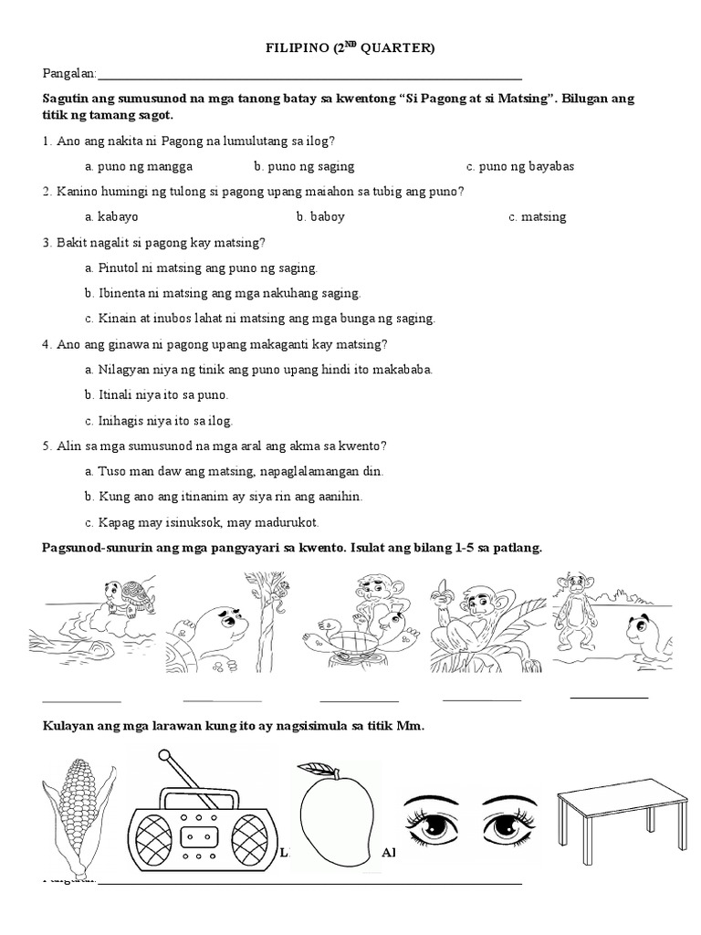FILIPINO 2nd Activity Sheets | PDF
