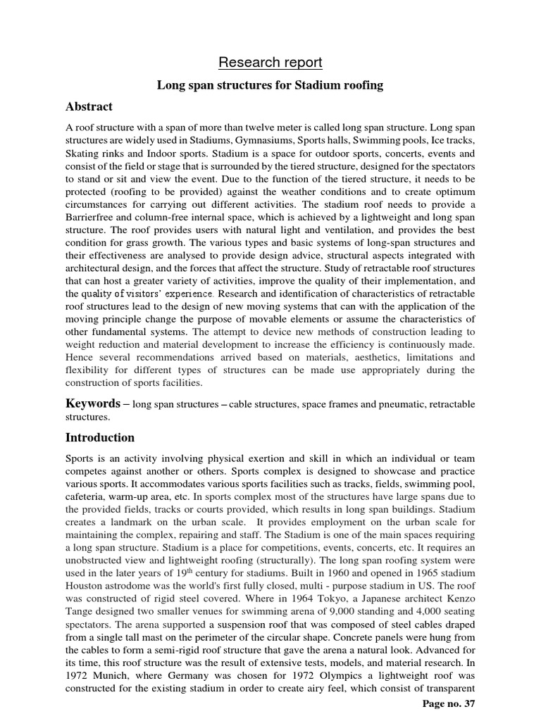 Long Span Structures For Stadium Roofing | PDF | Truss | Structural ...
