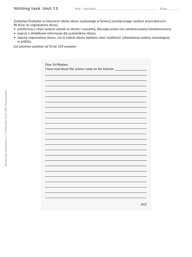 Unit 12 Writing Task | PDF