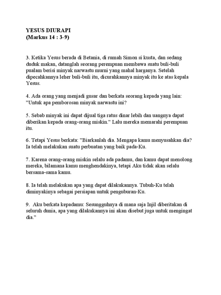 Yesus Diurapi | PDF | Agama & Spiritualitas