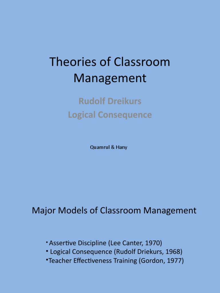 Dreikurs' Classroom Management Theory | PDF | Classroom Management ...