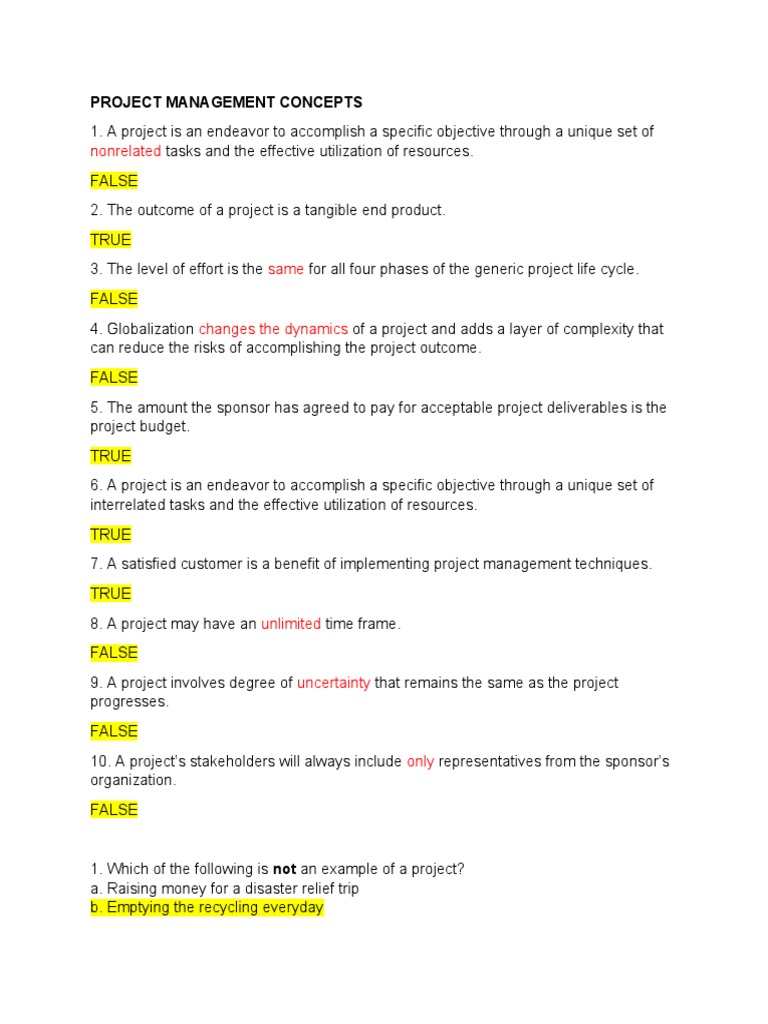 Project Management Concepts | PDF | Business