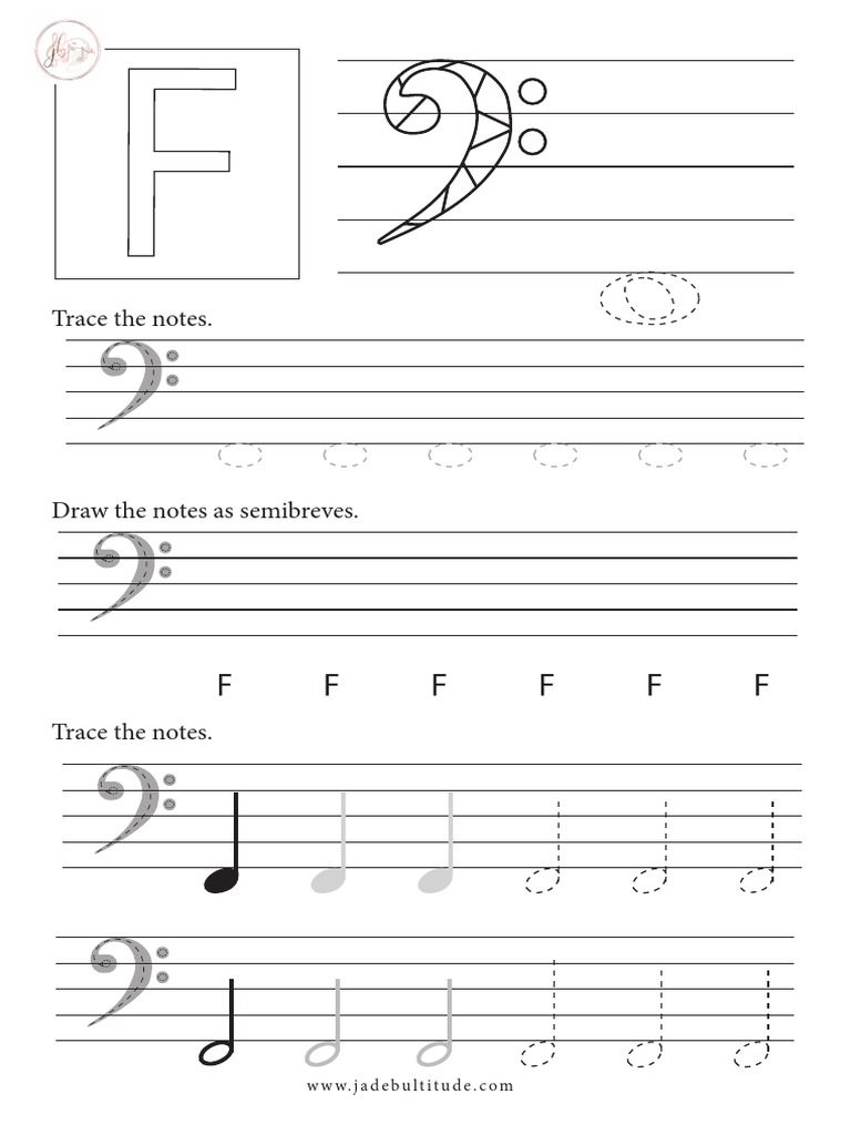 Learning Notes - Bass Clef - F | PDF