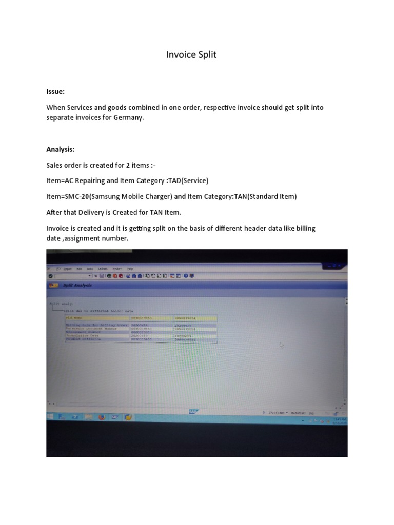 Invoice Split | PDF