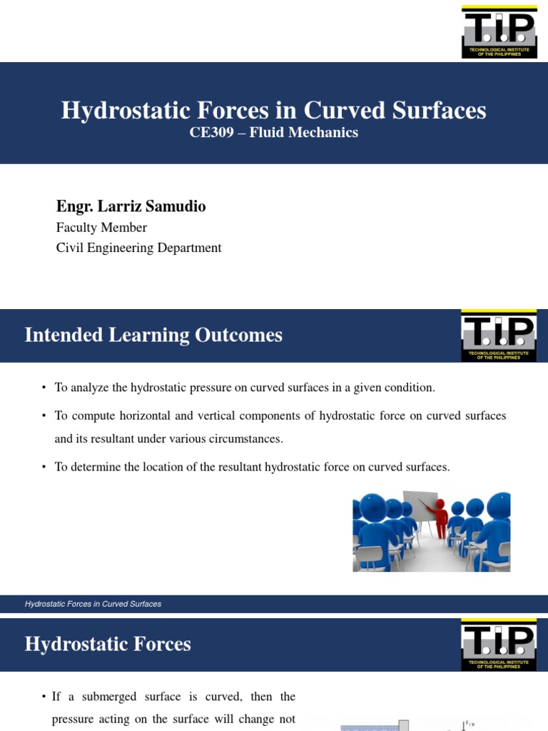 Lecture 4 - Hydrostatic Forces On Curved Surfaces | PDF | Pressure | Force