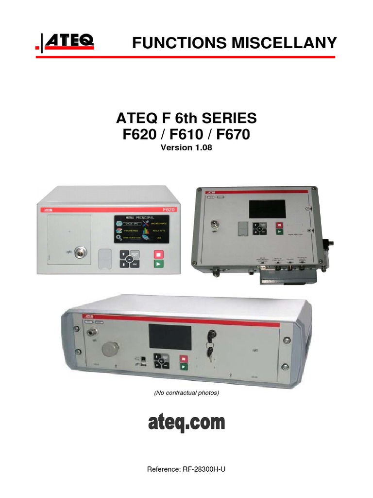 ATEQ Leaktester F620 Manual | PDF | Menu (Computing) | Pascal (Unit)
