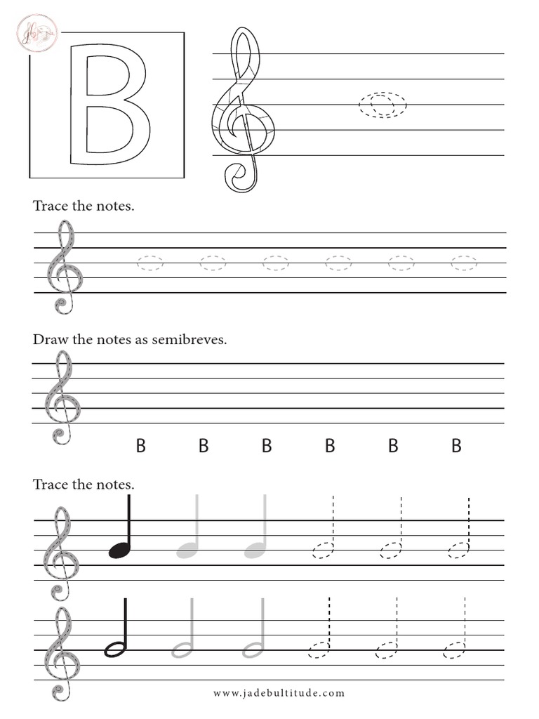 Learning Notes - Treble Clef - B | PDF